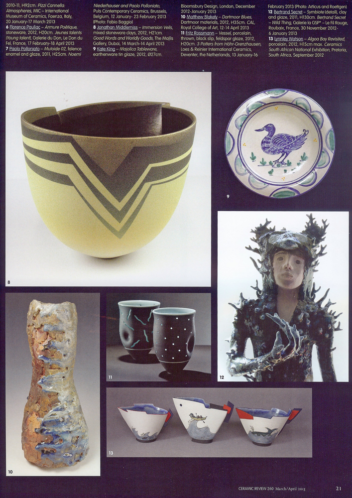 Ceramic Review n° 260 Mar/Apr 2013 - Bertrand Secret